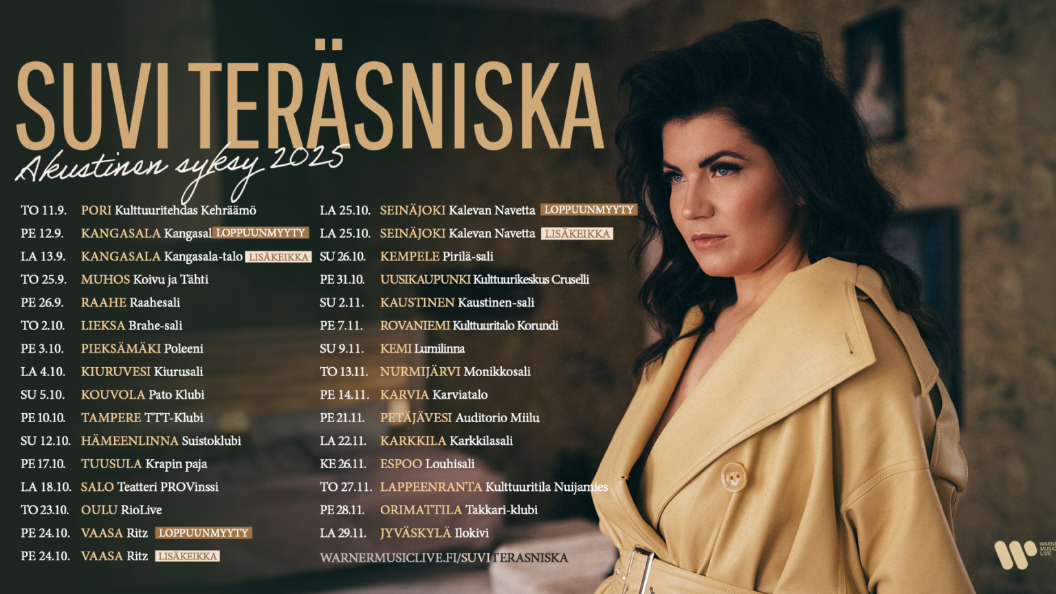 Suvi Teräsniska - Akustinen syksy 2025 - Keski-Suomi